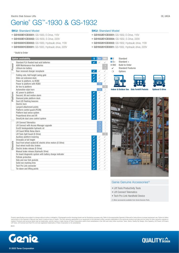 Genie DC Scissor Lift GS-1932 - GMHLIFT
